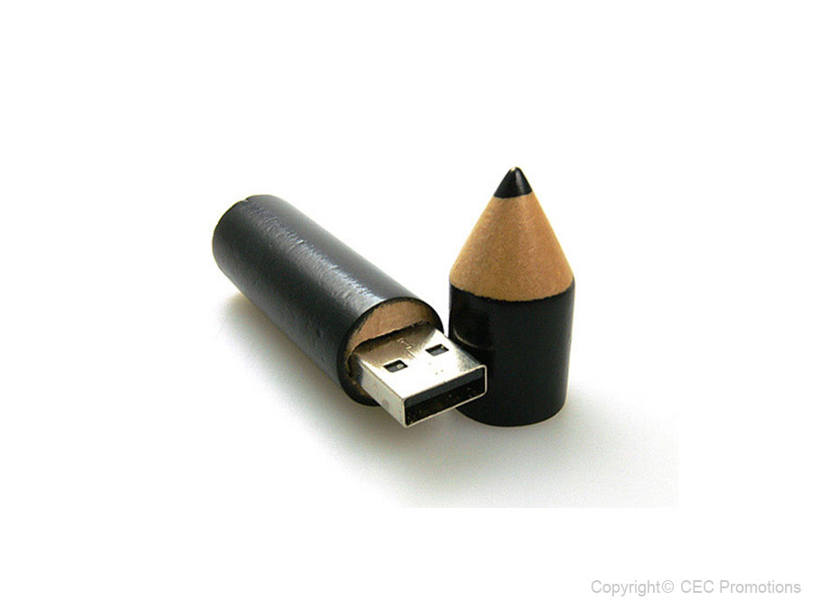 Bleistift USB Stick aus Holz mit Logo