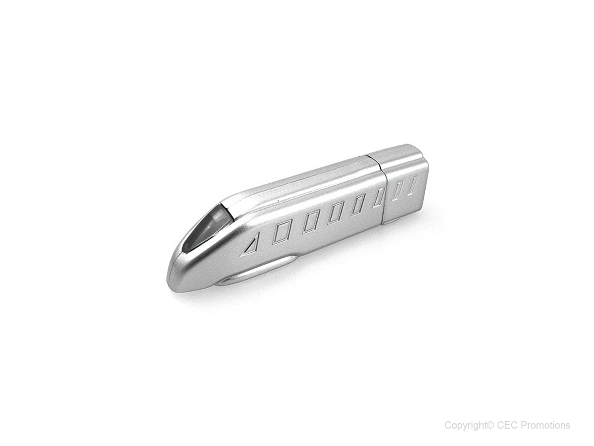 Kunststoff USB-Stick, Zugform, silber matt - Ab 3,94