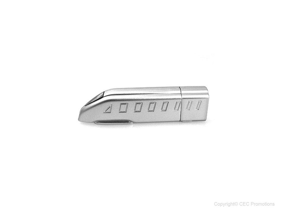 Kunststoff USB-Stick, Zugform, silber matt - Ab 3,94